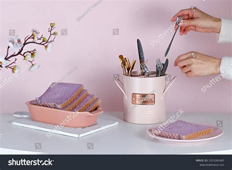 Person Setting Aesthetic Nice Table Purple Stock Photo Shutterstock