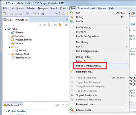 Howto Create S32ds Project From Example Hello World For S32k144 Wo