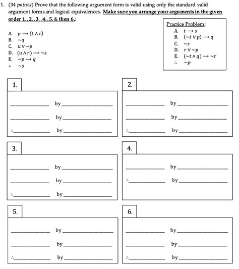 Solved 1 34 Points Prove That The Following Argument Form Chegg Com