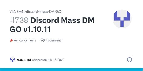 Discord Mass Dm Go V11011 · V4nsh4j Discord Mass Dm Go · Discussion 738 · Github