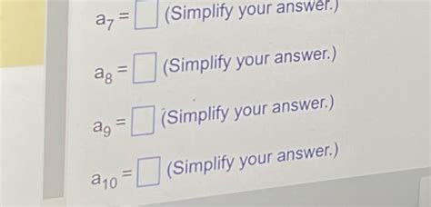Solved The First Term Of A Sequence Along With A Recursion