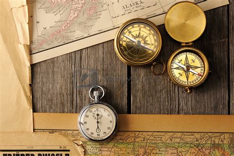 Antique Compasses Over Old Map By Haveseen Vectors And Illustrations With Unlimited Downloads