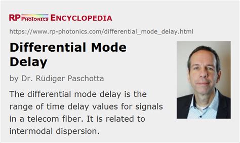 Differential Mode Delay Group Delay Intermodal Dispersion Measurement