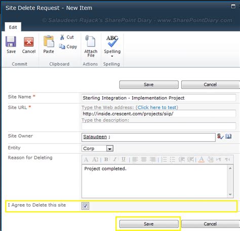 Disable Save Button Until User Selects I Agree In Sharepoint Sharepoint Diary