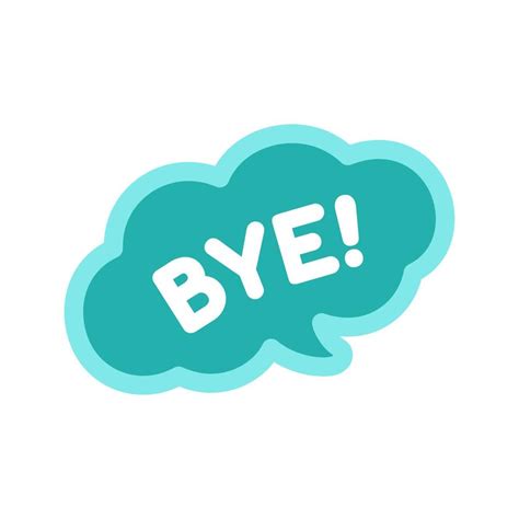 Good Bye Speech Bubble Icon Cute Black Text Lettering Vector