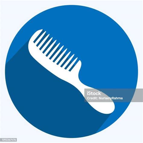 아이콘 헤어 브러시 뷰티 케어 기호에 적합합니다 긴 그림자 스타일 편집 가능한 간단한 디자인 디자인 템플릿 벡터 간단한 기호