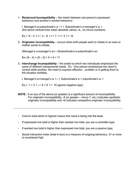 Firo B Scoring Guide Pdf