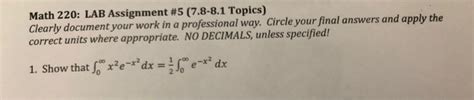 Solved Math 220 Lab Assignment 5 7 8 8 1 Topics Clearly