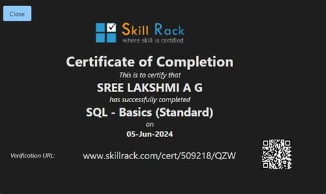 Sree Lakshmi A G On Linkedin Sql Skillrack Professionaldevelopment