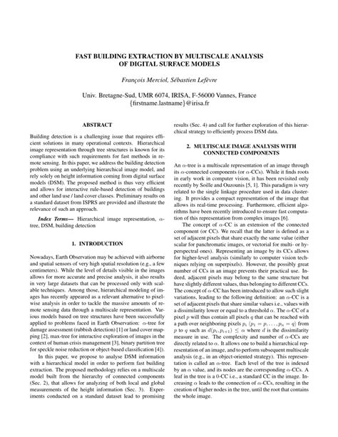 PDF Fast Building Extraction By Multiscale Analysis Of Digital Surface Models