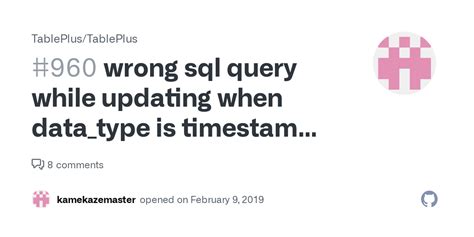 Wrong Sql Query While Updating When Datatype Is Timestamp And Column