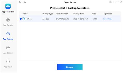 Apptrans User Guide Restore Apps From Itunes Backup