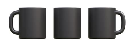 흰색 배경에 커피 음료 또는 차를위한 검은 세라믹 컵 또는 빈 머그잔 0명에 대한 스톡 사진 및 기타 이미지 0명 3차원 형태 개체 그룹 Istock