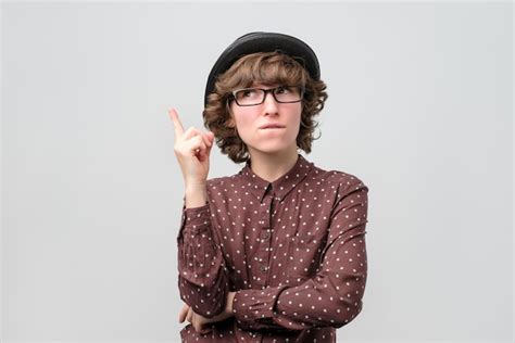 Premium Photo Woman In Funny Hat Thinking Trying To Make A Right Decision