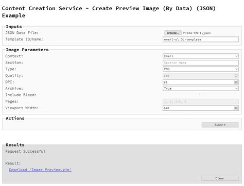 Creating A Preview Image By Data Using Json