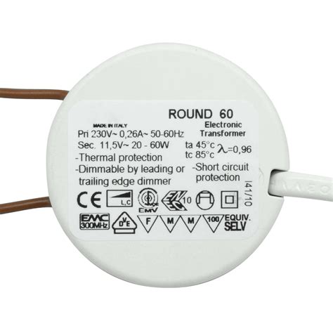 Round 60 Electronic Dimmable Transformer 12v 60w Mr Resistor Lighting
