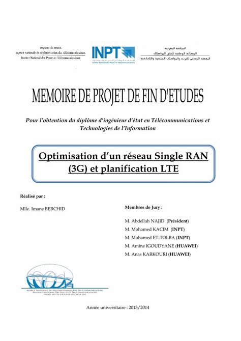 Pdf Rapport Pfe Optimisation Dun Réseau Single Ran 3g Et