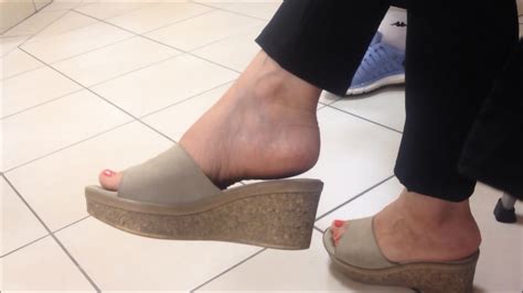 Candid Feet In Wedge Sandals Eporner