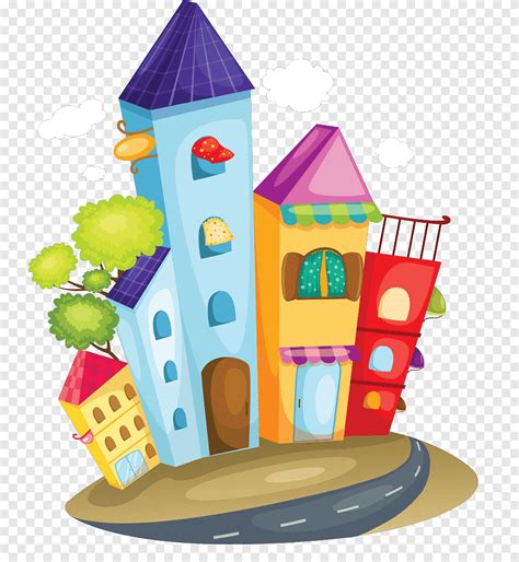 บ้าน Cityscape บ้าน อาคาร การ์ตูน Png Pngegg