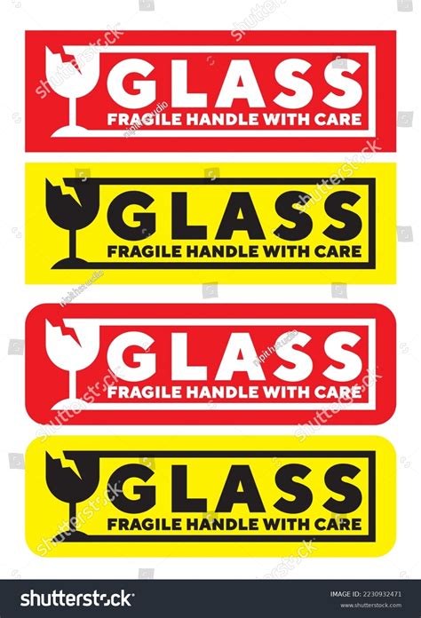 Glass Fragile Handle Care Brokenglass Sign Stock Vector Royalty Free