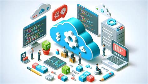 3d Flat Icon As Cloud Based Application Development With Coding Symbols