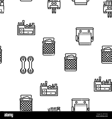 Bathroom Interior Home Vector Seamless Pattern Stock Vector Image And Art Alamy