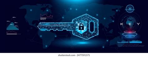Futuristic Electronic Digital Key Hologram Closed Stock Vector Royalty Free 2477591571