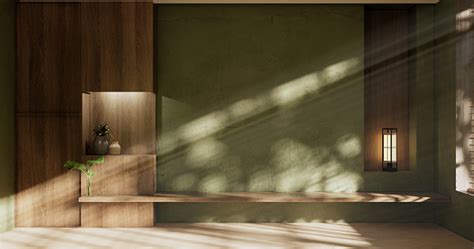 그린 모던 룸 인테리어 와비사비 스타일과 소파 및 장식 일본인3d 렌더링 0명에 대한 스톡 사진 및 기타 이미지 0명 3차원 형태 가구 Istock