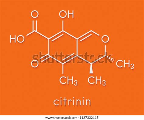 Citrinin Mycotoxin Molecule Skeletal Formula Stock Illustration