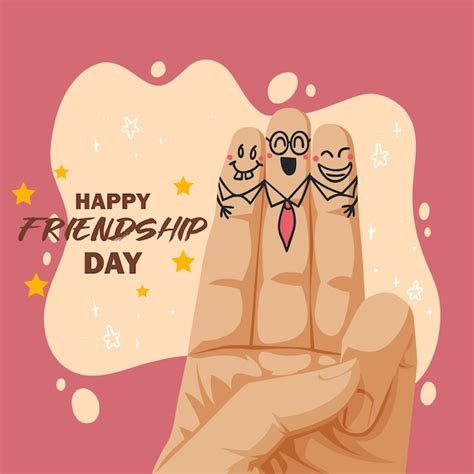 Premium Vector Happy Friendship Day Illustration Poster Of Fingers