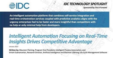 Idc Technology Spotlight Put It Forward