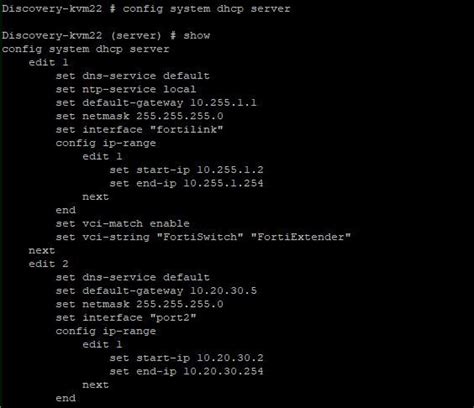 Technical Tip How To List All Dhcp Configurations Fortinet Community