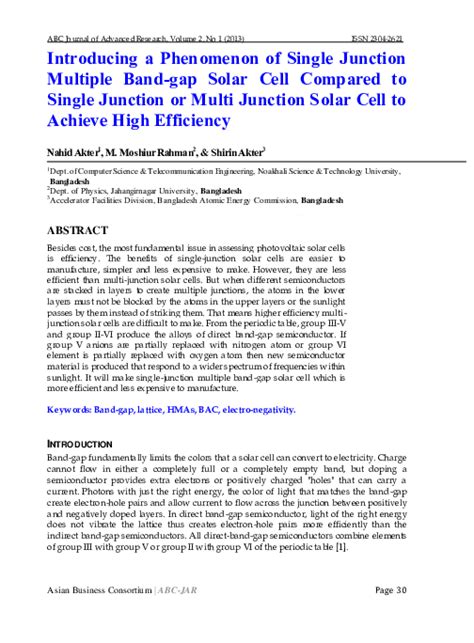 Pdf Single Junction Multiple Band Gap Solar Cells For Higher Efficiency