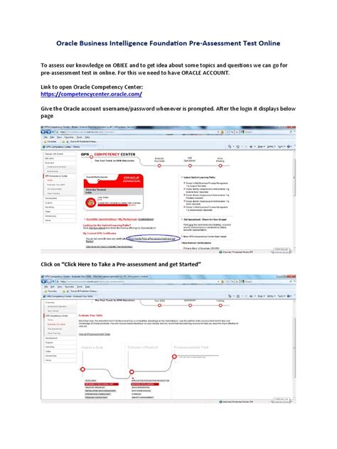 Oracle Bi Foundation Pre Assessment Test Pdf Business