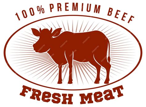 Логотип говядины премиум класса из свежего мяса Бесплатно векторы