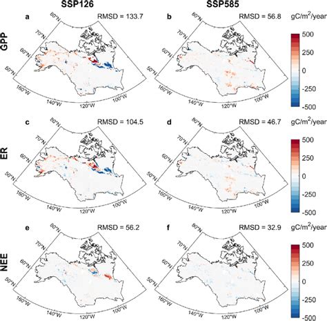 The Spatial Pattern For The Differences Of Gpp Flus Versus Gpp Demeter Download Scientific