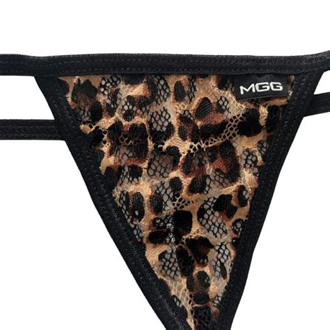 Leopard Print Low Rise Lace G String Underwear Micro Gigi