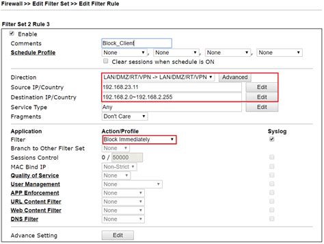 restrict vpn access to certain subnets or devices for remote dial in users draytek