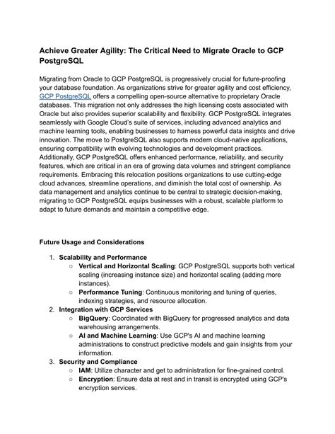 Ppt Achieve Greater Agility The Critical Need To Migrate Oracle To Gcp Postgresql Powerpoint