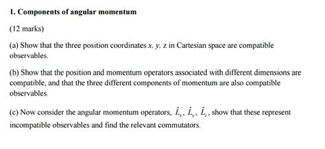Solved Components Of Angular Momentum Marks A Show Chegg