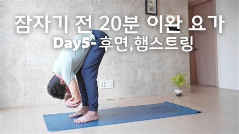 숙면을 위한 잠자기 전 20분 이완 요가 Day5 후면햄스트링저녁 인 요가 Youtube