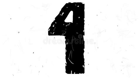 Countdown With Numbers And Scratches On A Black Screen Stock Footage