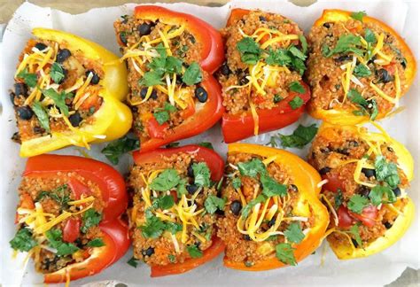 Quinoa And Black Bean Stuffed Bell Peppers Recipe Stuffed Peppers