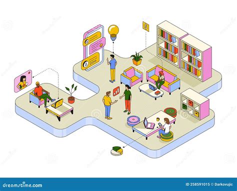 Modern Isometric Illustration Design Digital Marketing Stock Vector