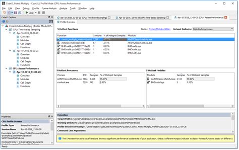 Profile Session Overview Page Codexl Documentation