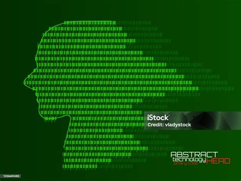 인공 지능 이진 코드와 추상 인간의 머리 바코드 기술 배경 0에 대한 스톡 벡터 아트 및 기타 이미지 0 Cpu 가상현실