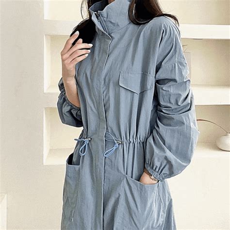 330pm 봄트렌치바람막이 오버핏 55 99 윈드브레이커 스트링 점퍼 빅사이즈 사파리 집업 야상 하이넥 롱자켓 경량 코트 간절기 체형커버룩 데일리 나들이룩 여행아우터 20대