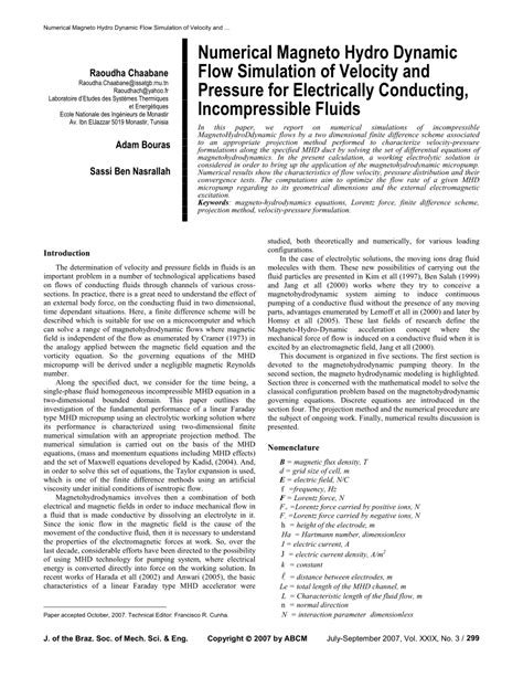 Download Pdf Numerical Magneto Hydro Dynamic Flow Simulation Of Velocity And Pressure For