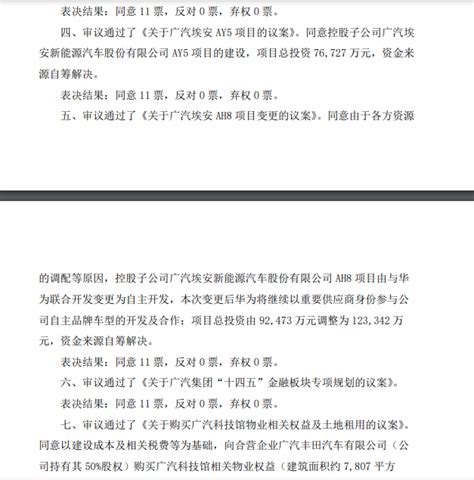 广汽集团：广汽埃安ah8项目由与华为联合开发变更为自主开发