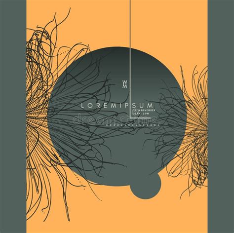 Cover Design Template Array With Dynamic Particles Cyberspace Grid Illustration Stock